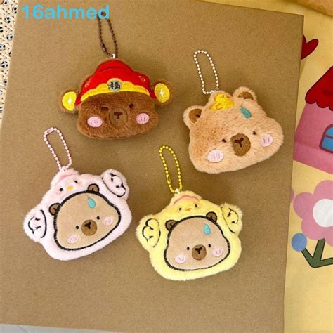 Ahmed Capybara Plush Pendant Simulation Capybara Cartoon Capybara Plush Keyring Fashion Cloth