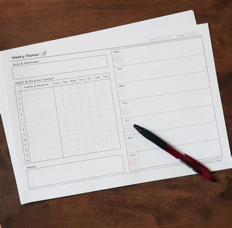 만년형 위클리 플래너 루틴 습관 해빗 트래커 주간 양식 위버딩
