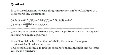 Solved Question 4 In Each Case Determine Whether The Given