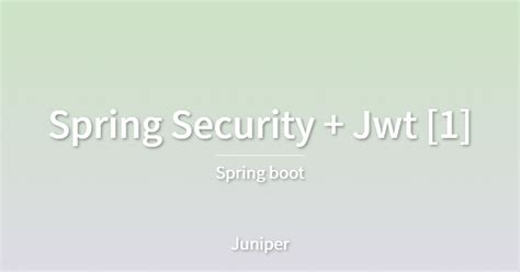 Spring Boot Security Jwt 구현