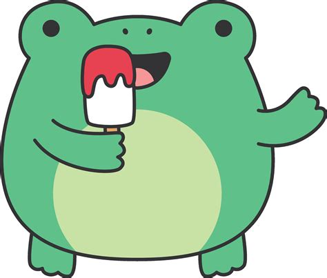 Cute Frog Eating Popsicle Illustration 46300416 Vector Art At Vecteezy