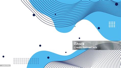 추상적인 다채로운 파란색 플랫 기하학적 모양 배경 선 사각형 점 삼각형 원과 물결 모양의 평면 스타일이있는 추상적 인 구성 포스터 프리젠 테이션 카드 표지 배너를위한 디자인