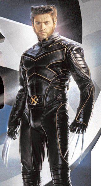 X Men Wolverine Costume In Black And Gold Leather Suit Wolverine