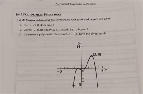 Solved Polynomial Functions Worksheet 41 Polynomial