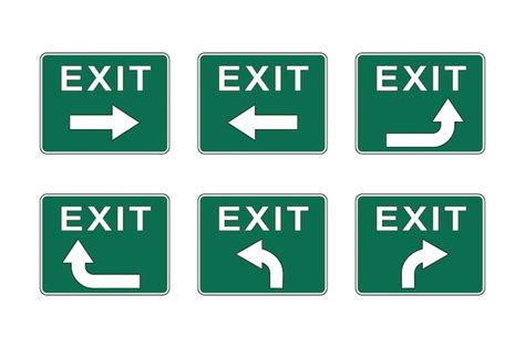 Знак аварийного выхода на зеленом фоне Премиум вектор