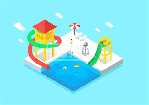 Ill196 프리진 일러스트 아이소메트릭 공간 그림자 고요한 조용한 캐릭터 여름 풍경 자연 그래픽 입체 오브젝트 소스 디자인소스 디자인 섬