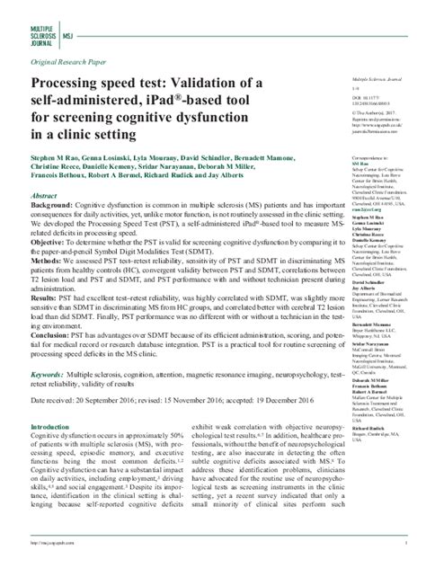 Pdf Processing Speed Test Validation Of A Self Administered Ipad® Based Tool For Screening