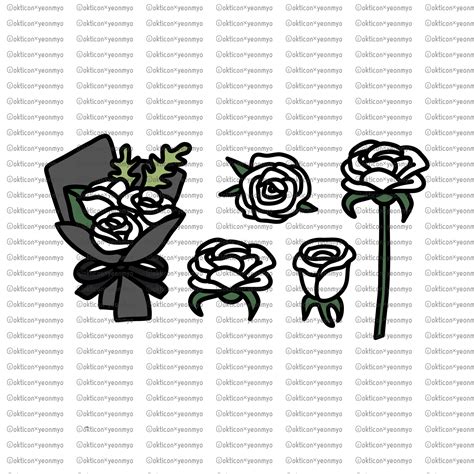 장미꽃 아이콘 5종 세트 오케이티콘 Okticon