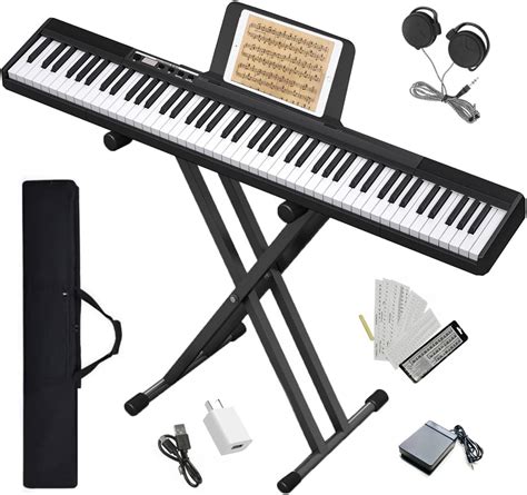 Hamzer 88 Key Electronic Keyboard Portable Digital Music Piano With Touch Sensitive