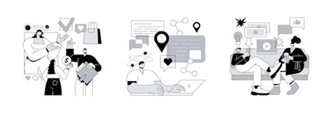 Premium Vector Online Communication Abstract Concept Vector Illustrations