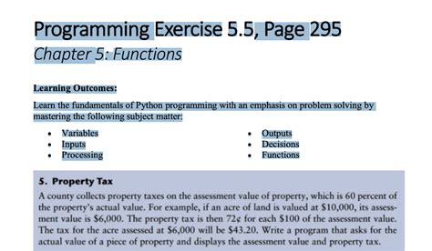 Solved Programming Exercise 55 Page 295 Chapter 5