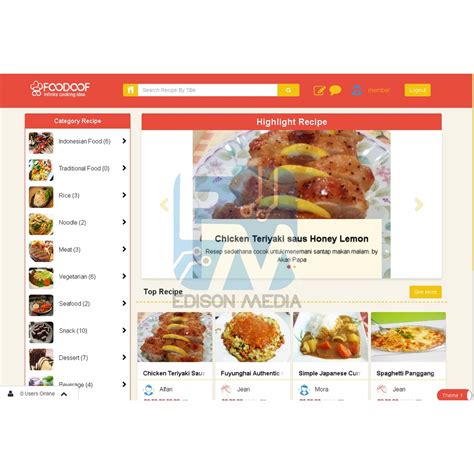 Jual Aplikasi Resep Makanan Food Berbasis Web Php Shopee Indonesia