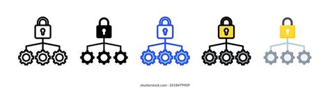 Security Framework Icon Collection Multiple Styles Stock Vector Royalty Free 2618479909
