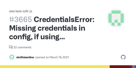 credentialserror missing credentials in config if using aws config
