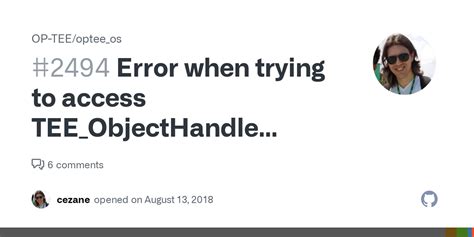 Error When Trying To Access TEE ObjectHandle Attribute Dereferencing