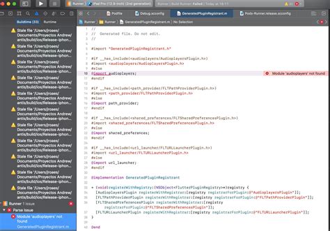 Ios Flutter Audioplayers Plugin Error On Xcode Not Found On Release Mode Stack Overflow