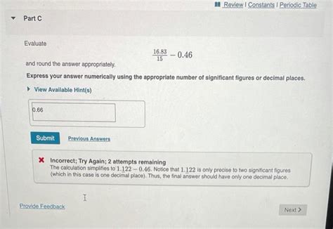 Solved A Review Constants Periodic Table Part C Evaluate