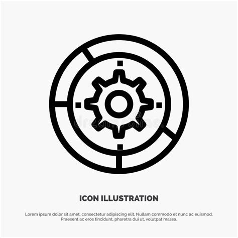 Gear Settings Setup Engine Process Line Icon Vector Stock Vector