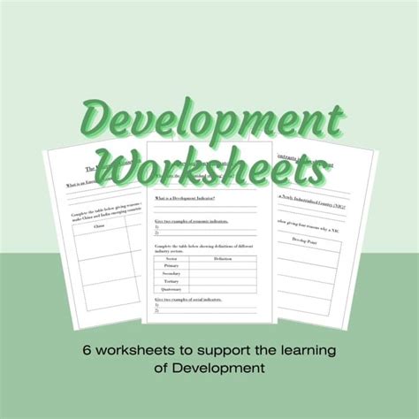 Geography Development Worksheets By Worksheet Whisperer Tpt
