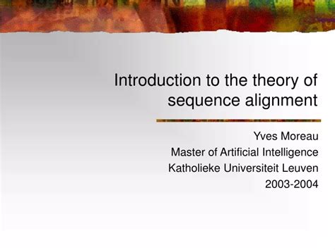 Ppt Introduction To Sequence Alignment Theory Understanding Dna And