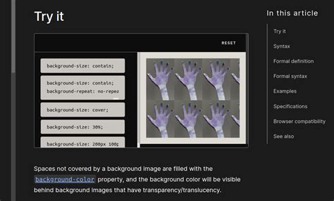 Background Size Article Try It And Example Section Code Preview Is Broken In Firefox An