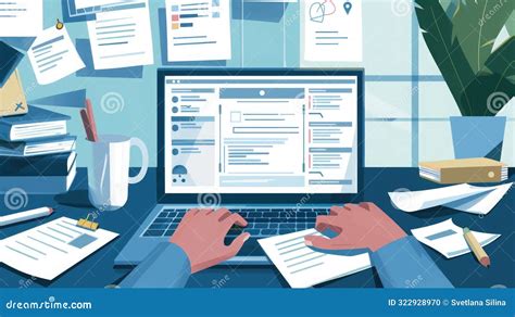 Person Typing On Laptop With Questionnaire Quality Check Document On Screen In Office Scene