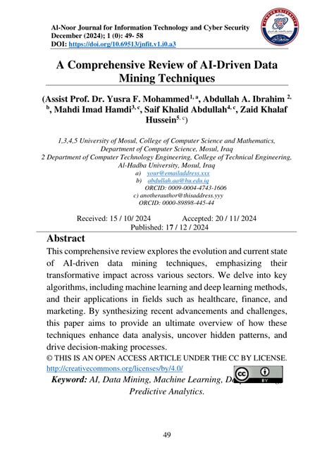 Pdf A Comprehensive Review Of Ai Driven Data Mining Techniques