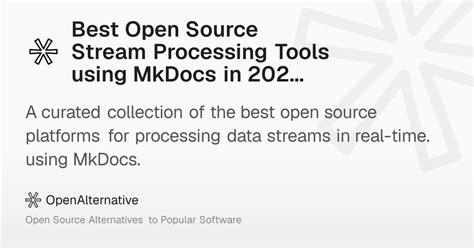 Best Open Source Stream Processing Tools Using Mkdocs In 2026