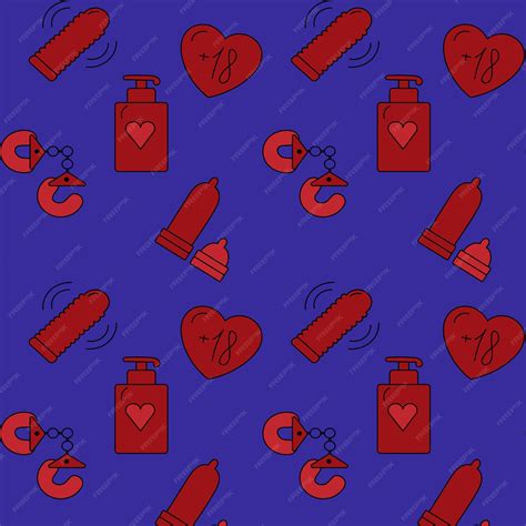 Pattern Collection Of Sex Toys Premium Vector
