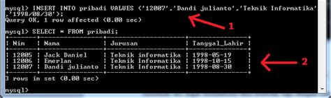 3 Cara Memasukkan Data Baru Kedalam Tabel Database Mysql Dengan Cmd