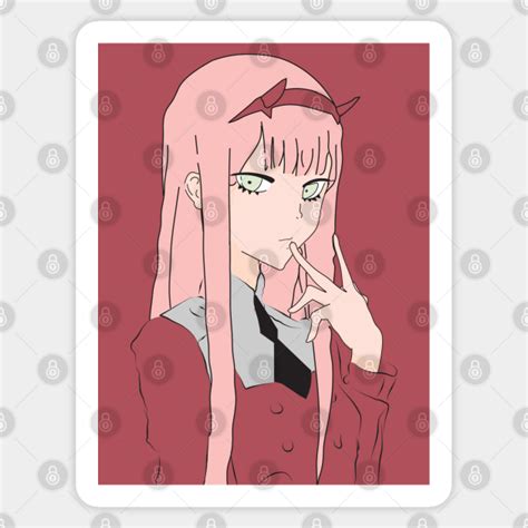 Zero Two Waifu Darling In The Franxx Zero Two Sticker Teepublic