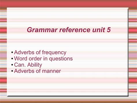 Grammar Reference Unit 5 Odp Programming Languages Computing