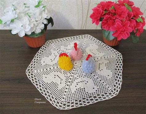 Салфетка крючком к Пасхе