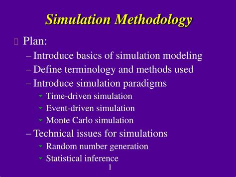 Ppt Simulation Methodology Powerpoint Presentation Free Download