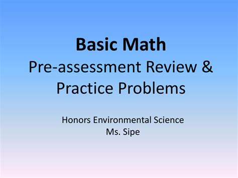 Apes Unit 1 Basic Math Review