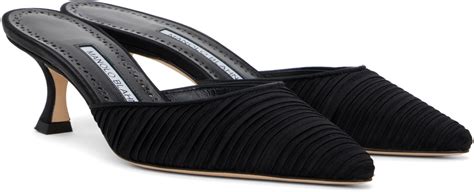 Manolo Blahnik Black Carolynemu Mules Manolo Blahnik