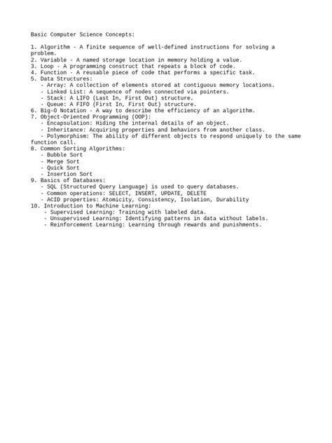 Computer Science Pdf