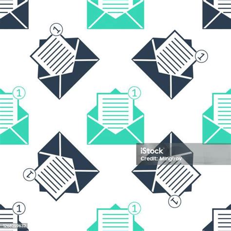 녹색 수신 된 메시지 개념입니다 봉투 아이콘은 흰색 배경에 원활한 패턴을 격리 새 이메일 수신 메시지 Sms 메일 편 배달 서비스 벡터 Brand Name Online