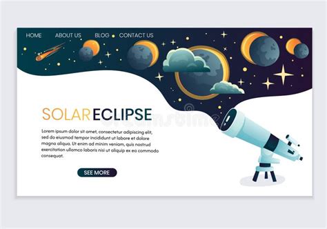 Landing Page On The Topic Of Solar Eclipse Stock Vector Illustration Of Orbit Astrology