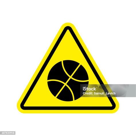 농구 경고 기호 노란색입니다 게임 위험 주의 기호입니다 위험도로 기호 삼각형 공 0명에 대한 스톡 벡터 아트 및 기타 이미지