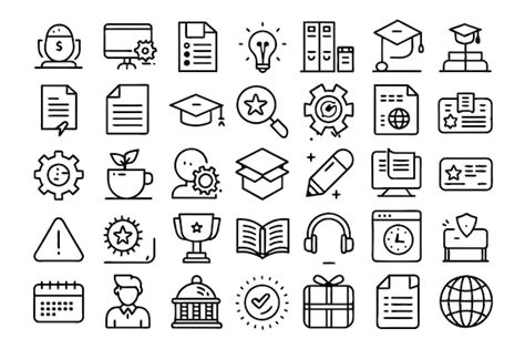 Premium Vector Education Icon Set Full Vector Illustration Outline Style Icons