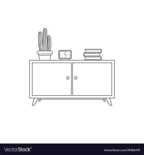 Isolated Small Table Draw Royalty Free Vector Image