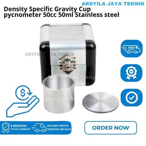 Jual Density Specific Gravity Cup Pycnometer 50cc 50ml Stainless Steel