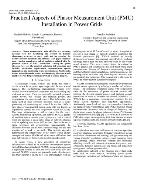 Pdf Practical Aspects Of Phasor Measurement Unit Pmu Installation