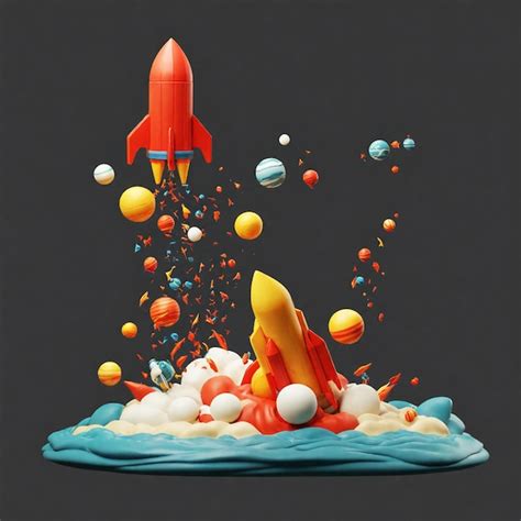 Premium Photo Rocket 3d Model School Project Rocket Model Business Model Launching Project