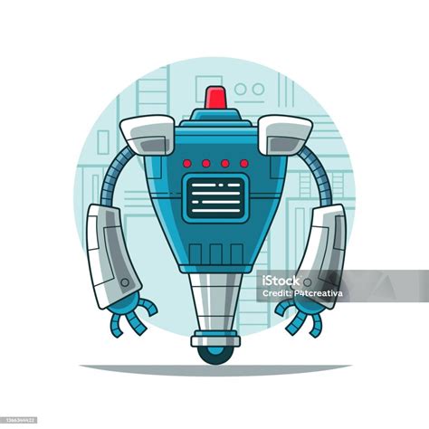 Desain Ilustrasi Kartun Maskot Robot 5 Ilustrasi Stok Unduh Gambar