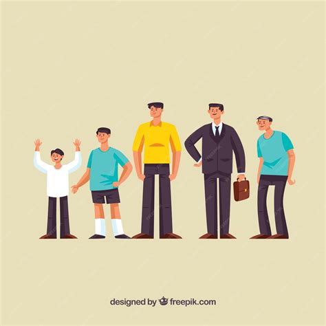 Человек в разном возрасте Бесплатно векторы