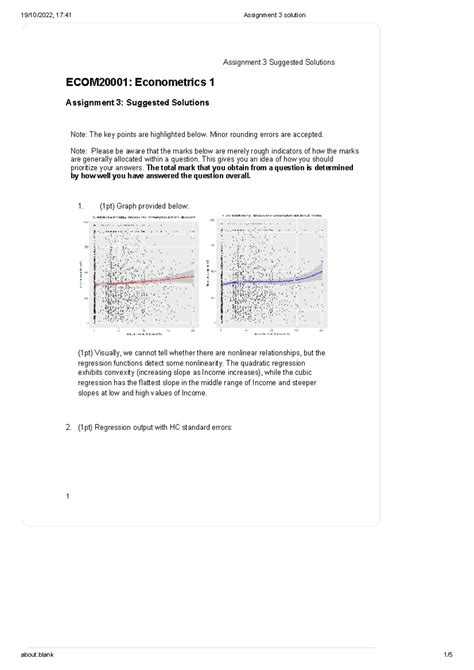 assignment 3 solution assignment 3 suggested solutions 1 ecom20001 econometrics 1 assignment
