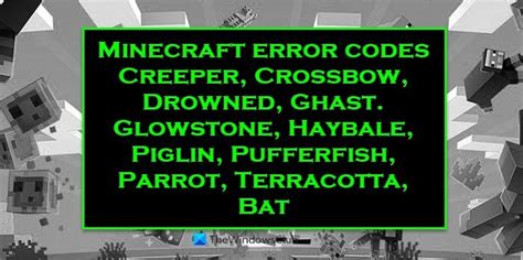 Minecraft Error Code Crossbow Creeper Glowstone On Pc