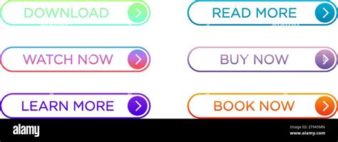 Web Button Set Linear Gradient Buttons Set Vector Illustration Stock Vector Image And Art Alamy